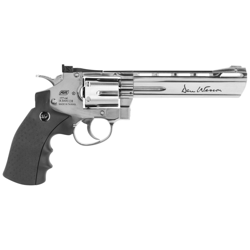 Revolver Dan Wesson 6" Silver 4.5mm Plombs CO2 ASG